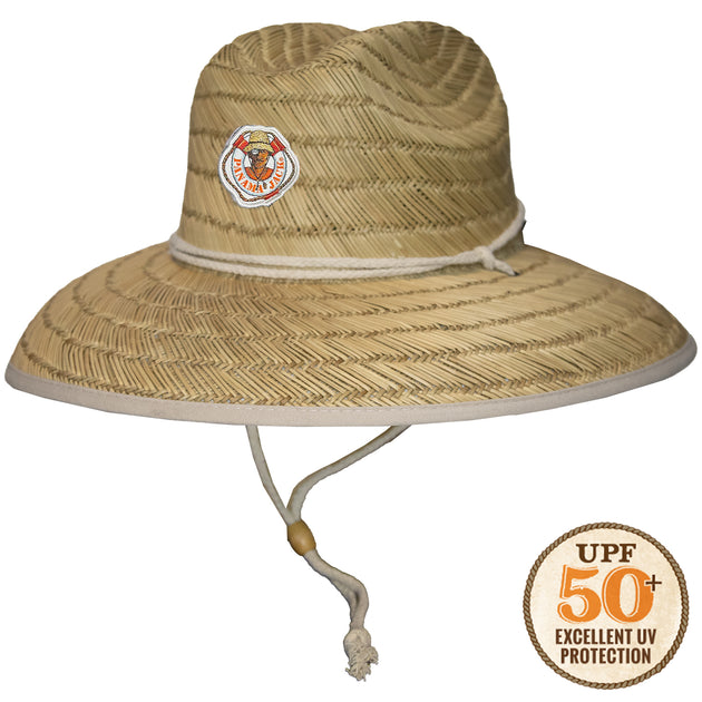 Beach Lifeguard Tower Printed Underbrim Shanghai Rush UPF 50+ Straw Hat ...